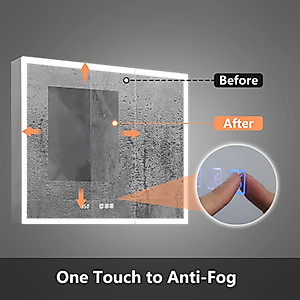 ExBrite Lighted Medicine Cabinet 36x30 Inch,Recessed or Surface led Medicine Cabinet, Clock&Room Temp Display,Defog,Stepless Dimming,Medicine Cabinet with Lights 3-Color Temper Chang, Outlets & USBs