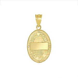 Exquisite 10k Yellow Gold Oval Divine Mercy Of Jesus Medal Diamond Pendant