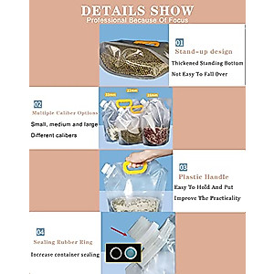 Cereal Containers Storage(5pcs -11lb)Airtight Food Storage Containers with Lids & Funnel, Air Tight Containers for Food Stand Up Rice Cereal Dry Food Storage Containers for Organizing Pantry Kitchen