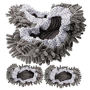 Lurrose 2 Pairs Mopping Slippers Cover Foot Cleaner Dust Mops Shoe Covers for Indoors Floor Cleaning Tool Kitchen Mop Floor Cleaning Shoes Dust Mop Covers Elastic Cleaning Tools Cleaner