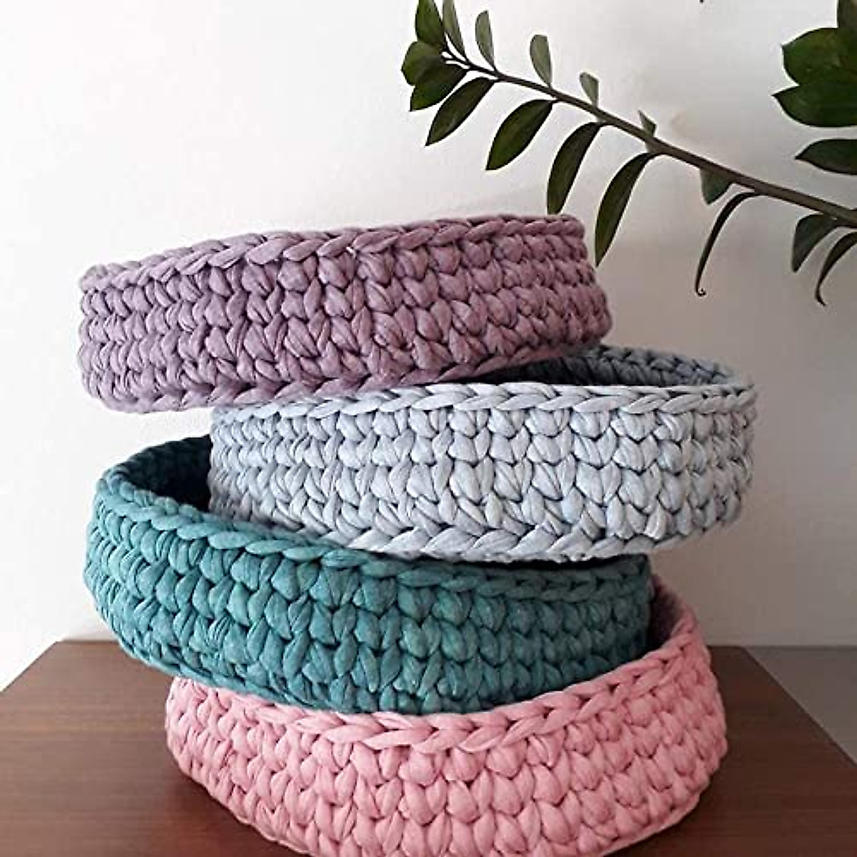 200g Art-Yarn T-Shirt Yarn Crochet Yarn Fabric Knitting Yarn Chunky Yarn Spaghetti Yarn Macrame Cotton Yarn Home Decor DIY Yarn (Color : Royal Blue)