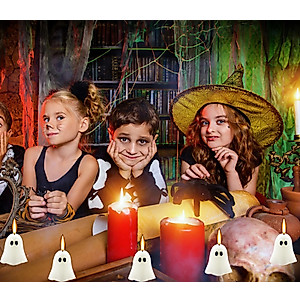 3 pcs Halloween Ghost Candles White Skeleton Novelty Candles Horror and Novelty Decor, Home Decorative Themed Candles Halloween Spooky Weird Candles for Halloween, Scary Party (Ghost Candle)