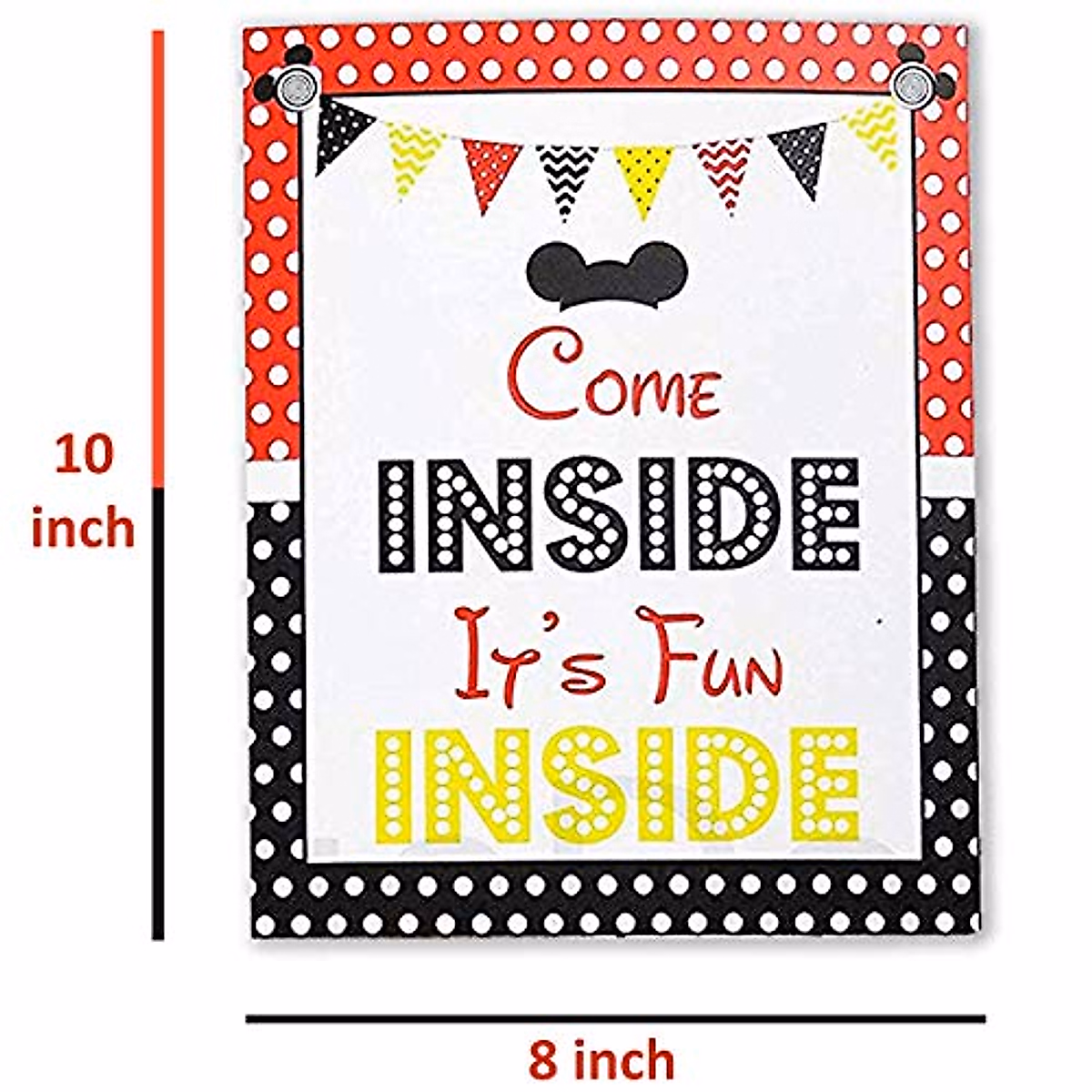 Mickey Party Sign Set of 4-8 x 10 inch Mickey Mouse Party Supplies Birthday Sign Printed in Card stock | Mickey Mouse Clubhouse Inspired Door Signs | Food Labels Disney Decorations Hot Dog Bar Decor
