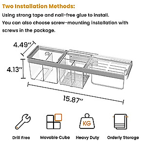 vacane Shelves Wall Mounted Bathroom Shelving Pack of 3,Wall Mounted Toiletry Organizer,Toothbrush Holder Cosmetic Organizer with Towel Holder Adhesive Bathroom Wall Caddy No Drilling