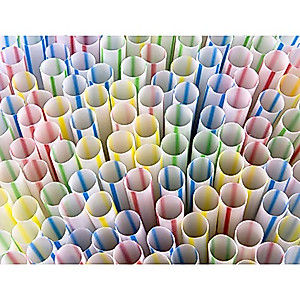 Flexible Plastic Straws Colored BPA-Free Disposable Bendy Straw 8" Long (200 Pack, Colorful)