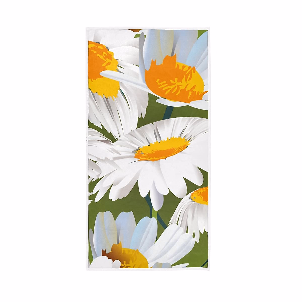 HUSSRITY White Chamomile Towels Super Soft Hand Towel Highly Absorbent Washcloths Quick Dry Bath Towel 30x15 Inch Durable Lightweight