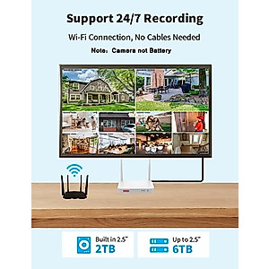 [Dual WiFi&2 Way Audio] Tonton Security Camera System Wireless,10CH 4K NVR with 2TB HDD,8PCS 3MP Outdoor Bullet Floodlight Cameras with PIR Sensor,AI Humanbody Detect,Color Night Vision,White(New)
