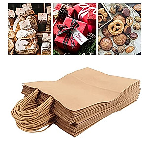 WEYI Portable Large Capacity Multifunctional Tear Resistant Reusable Paper Bag for Restaurant Kraft Shopping Bags for Home use (330x260*120mm)