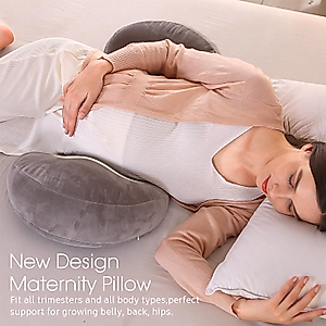 BATTOP Pregnancy Pillow Wedge for Belly Support,Portable Pregnancy Pillows for Sleeping Support Legs,Back,Knees,Adjustable Maternity Wedge Pillow with Removable Cover,Travel Pregnancy Pillow