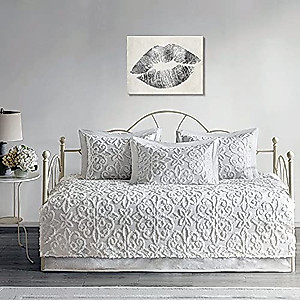 Silver Wall Decor Fashion Lip Canvas Art Black and White Sexy Lip Print Paintings Gallery Wrapped Framed Picture for Bedroom Makeup Room Bathroom Decoration 16x12Inch