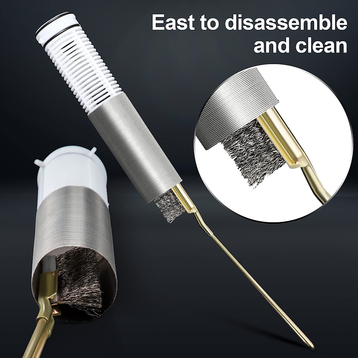 Enhon 2 Pieces Spin Down Sediment Filters Replacement Cartridge,50 μm Replacement Cartridge with Brush Compatible with ISpring FWSP50 FWSP50SL Clear Water Filter