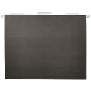 Amazon Basics Hanging File Folders, Letter Size, Black, 25-Pack