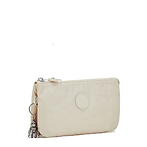 Kipling Women's Creativity Large Pouch, Versatile Cosmetics Kit, Lightweight Nylon Travel Organizer Wallet, Light Sand, 7.25" L x 4.25" H x 0.5" D