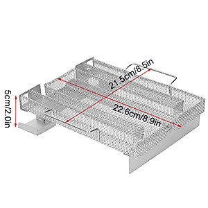 High M Shaped BBQ Cold Smoke Generator for Grilling Meat and Veggies, Stainless Steel Smoker Tray for Cold/Hot Smoking