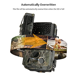 Trail Camera, 24MP 1080P Game Cameras with 850nm Infrared Night Vision, 65ft Motion Activated Deer Hunting Cam for Garden Wildlife Monitoring, IP66 Waterproof, 120° Wide Angle Detection, Easy Set Up