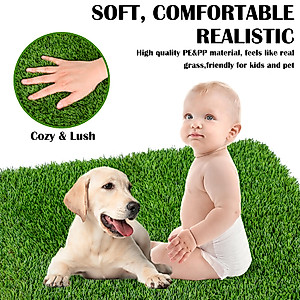 XLX TURF Interlocking 12" x 12" Artificial Grass Turf Tiles 9 Pack, Fake Grass Carpet for Patio, Balcony, Deck, Flooring, Backyard, Indoor Outdoor Lawn Decor, Dogs Area Grass Mat