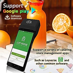 SMAJAYU Pos Terminal Receipt Printer Android 10 Handheld Mobile POS with 4G,WiFi,Bluetooth, 58mm Thermal Receipt Printing for Small Business Retail,Built-in Google Play Support Android Software