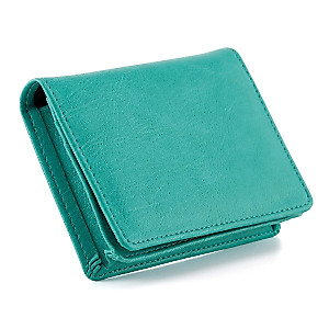 Small Credit Card Holder Large Capacity Bifold Card Wallet Organizer with ID Window for Men & Women (Aqua blue)