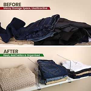 Utopia Home 8 Pack Acrylic Shelf Dividers for Closet Organizers and Storage - Closet Shelf Organizer for Clothes Storage and Organization - Clear Closet Dividers for Clothes, Purse, Handbags