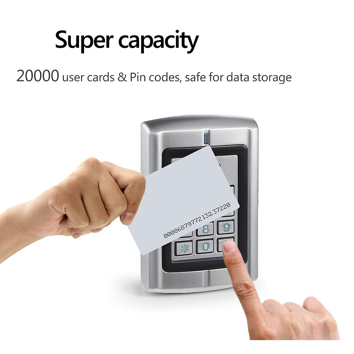 MENGQI-CONTROL Metal Weatherproof Access Control System 600LBS Force Electric Magnetic Lock +110VPower Supply+Exit Button+Cards+Key Fobs