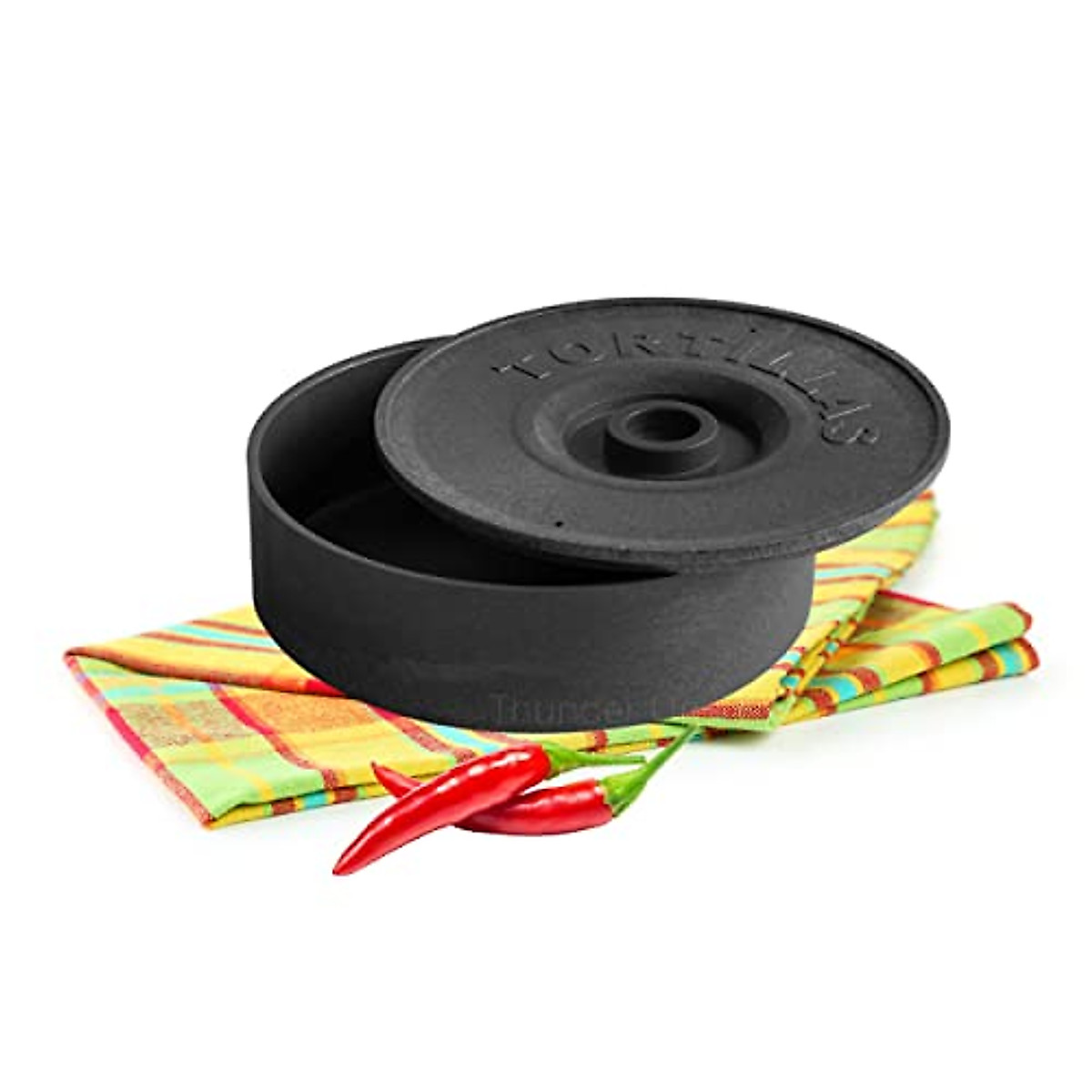 Thunder Up Tortilla Warmer with Lid, Insulated Tortilla holder Ideal to Storage & Keep Burrito, Pancake, Taco Warm, Microwave Container match perfectly with your Tortilla Press, Tortillero, Tortillera