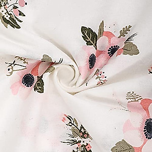 TILLYOU Pregnancy Pillow Cover - Cooling Maternity Pillow Cover for U-Shaped Full Body Maternity Pillow, Soft and Breathable for Expectant Mothers, Floral