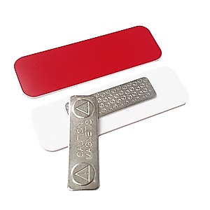 Name Tag/Badge Blanks - 10 Pack - Red 1" X 3", Round Corners, Magnetic Backing