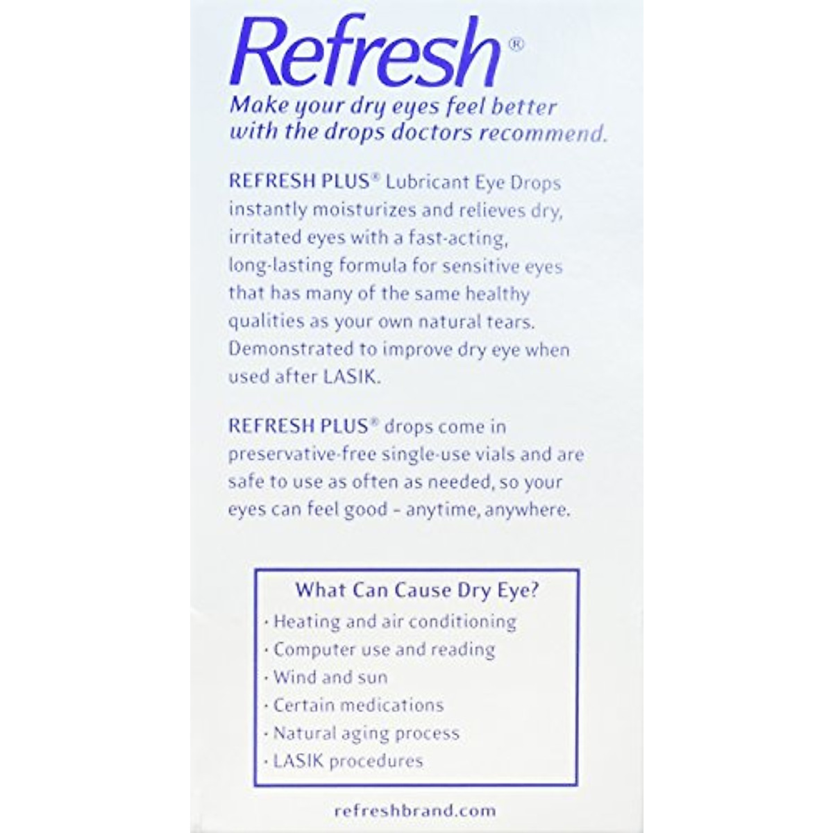 Refresh Plus Lubricant Eye Drops, Preservative-Free, 0.01 Fl Oz Single-Use Containers, 50 Count, Packaging May Vary