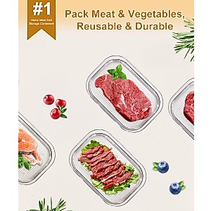 OHWATC Deli Meat Container for Fridge Airtight Lunch Meat Storage Boxes For Refrigerator Bacon Stackable Food Storage Boxes With Lid Meal Prep Containers For Cold Cuts BPA-Free (1 Lid, 1Pcs)
