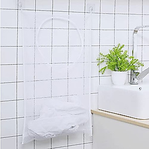 Resdenio Hanging Laundry Hamper Bag, Portable Laundry Bag, 30 x 20 Inch Large Foldable Wall Hanging Laundry Basket with 2 Adhesive Hooks for Dirty Clothes Organization and Storage