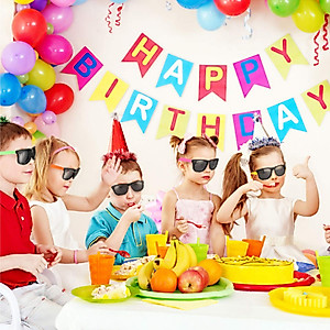 Neon Sunglasses Party Favors 18 PCS 9 Colors 80's Style for Pool Party,Beach Party,Christmas Celebration,Thanksgiving,Carnival,Graduation Party, Summer Party,Birthday Party,for Teens adults