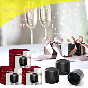 3 Pack Wine Bottle Stopper, Wine Bottle Stopper Reusable Plastic & Silicone Set, Efficient Sealed Storage, Wine Supplies Gift for Friends, Family & Party.