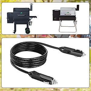 Power Cord for Green Mountain Grills Davy Crockett and Trek P-1012, 12V Cigarette Lighter Socket Compatible