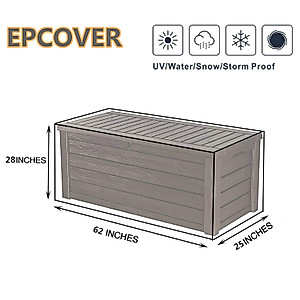 Patio Deck Box Cover to Protect Large Deck Boxes,Deck Storage Box Cover Protects from Outdoor Rain Wind and Snow(Gray, 62 in)