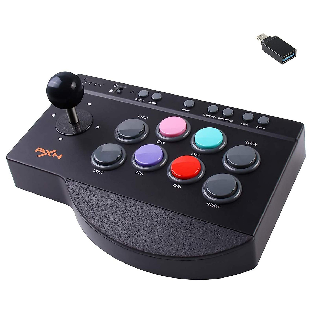 PXN Arcade Fight Stick Joystick for Xbox One, Xbox Series X|S PC,Switch,PS4,PS3,Android TV Box, Nintendo,Windows,with USB Port,Turbo & Macro Functions Game Controllers