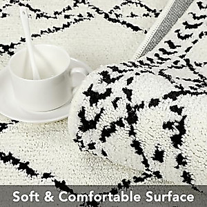 IMINROME Area Rugs 9x12 Modern Plush Large Rug Trellis Rug Geometric Rug Fluffy Shag Large Fuzzy Plush Soft Throw Rug,Large Shaggy Floor Big Carpets for Bedroom Kids Home Decor