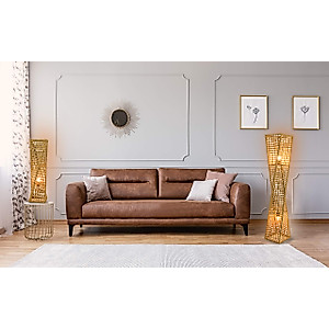 Artiva USA Phuket 51" 2-Light Unique Handcrafted Twist Rattan Floor Lamp