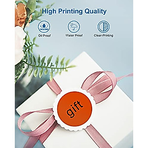 POLONO Label Printer, PL420 4x6 Thermal Printer, High-Speed Shipping Label Printer, Commercial Direct Thermal Printer, 2" Orange Circle Thermal Sticker Labels, Self-Adhesive Stickers Labels