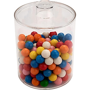 Pioneer Plastics 277C Clear Round Plastic Container with Lid, 4.0625" W x 4.75" H