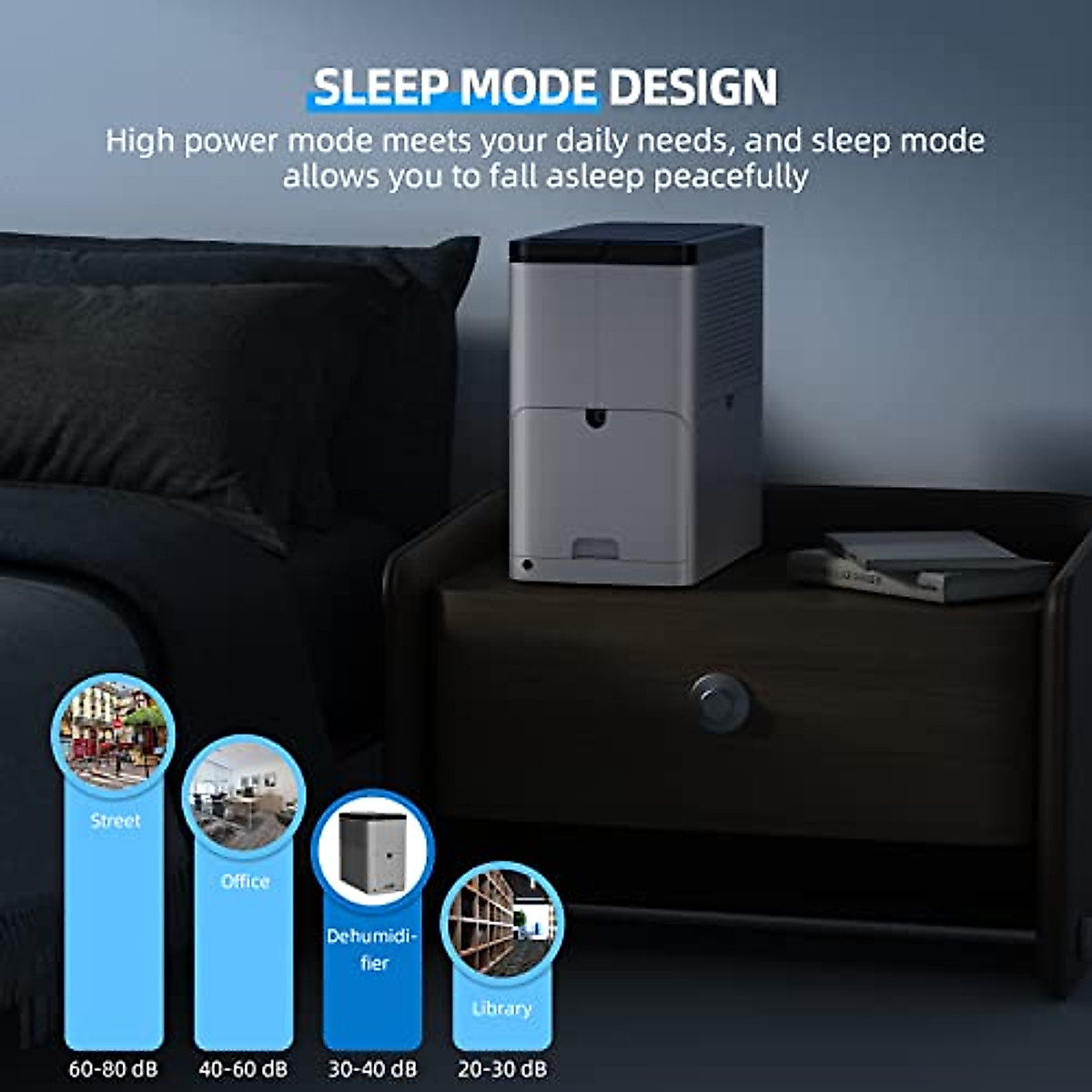 20 Pint Portable Dehumidifiers with Drain Hose and Handle for Home, Bathroom, Bedroom, Basement 1074 sq. Ft