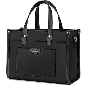 LOVEVOOK Lunch Bag Women Work,Lightweight Insulated Lunch Box for office-lady College Picnic Beach,Fashionable to Match,Black,S