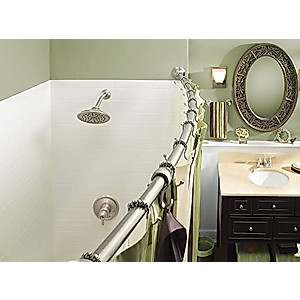 Moen CSR2160BN 54-Inch to 72-Inch Adjustable Length Fixed Mount Single Curved Shower Rod, Brushed Nickel
