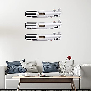 LEKUSHA Horizontal Lightsaber Wall Mount Holder Light Saber Display Rack Hook Stand, Compatible for Any Lightsaber, Clear Pack of 2