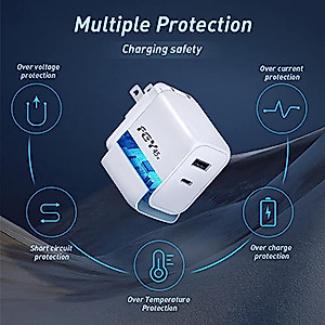 FGY USB C Wall Charger, 45W GaN II Fast Charger Dual Port Charging Block, Fast Charging for iPhone14/13/12/11/Pro Max/Pro, MacBook Pro/MacBook Air, iPad Pro/Air/Mini, Samsung Galaxy S22/S21 Series