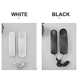 Landline Phone for Home, Corded Phone, Mini Phone, Use HD Call IC Chip, Used in Hotel, Office, Bank Call Center (White)