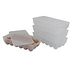 Begale 4-Pack Clear Plastic Egg Storage Holder, Egg Holder Case For Refrigerator