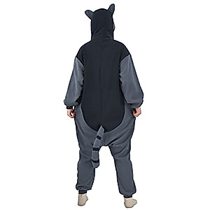ofodoing Adult Animal One-piece Pajamas Cosplay Animal Homewear Sleepwear Jumpsuit Costume for Women Men… Grey