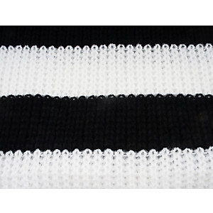 VIVIAN & VINCENT Fall Winter Ultra Soft Knit Striped Scarf for Women Men Boys Girls Christmas Black White