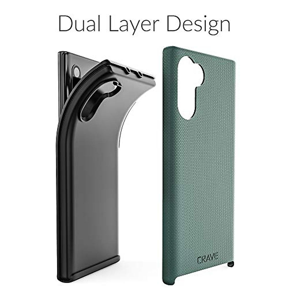 Crave Note 10 Case, Dual Guard Protection Series Case for Samsung Galaxy Note 10 - Forest Green