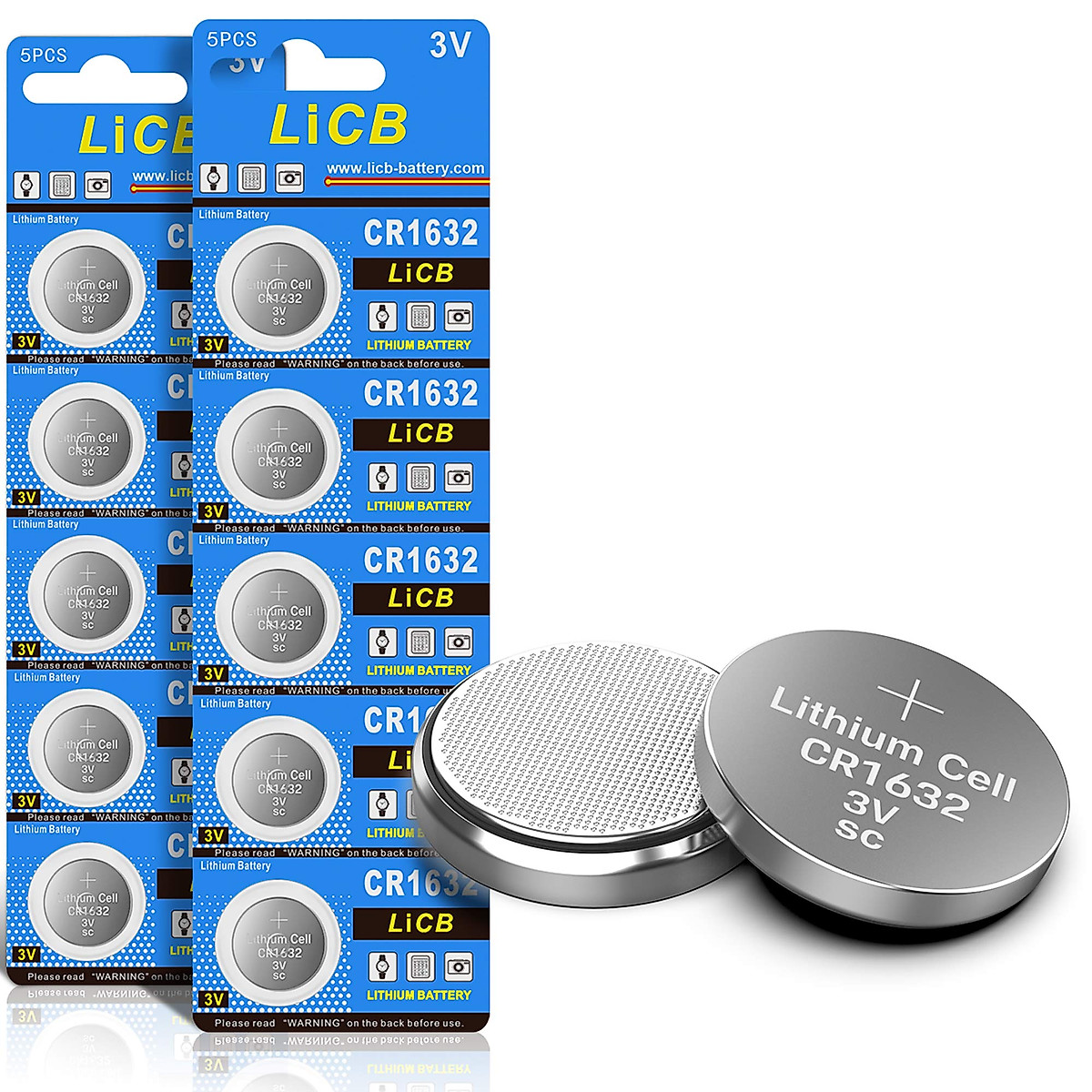 LiCB 10 Pack CR1632 3V Lithium Battery CR 1632